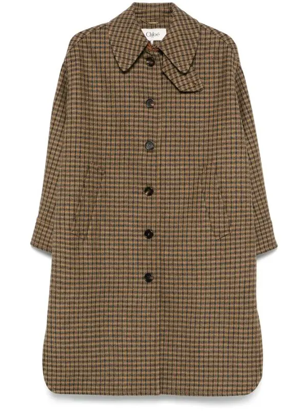 Chloé Checked Wool Coat