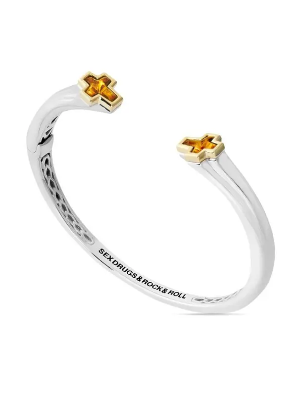 Stephen Webster 18k Yellow Gold, Sterling & Citrine Cuff Bracelet - Silver