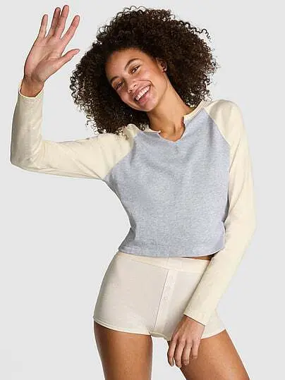 Pink Retro Long-sleeve Cotton Tee