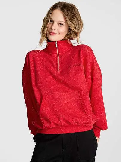 Pink Campus Fleece Quarter-zip Sweatshirt