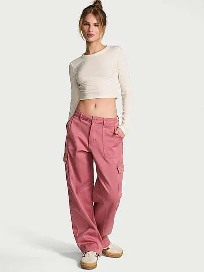 Pink Utility Cargo Pants - Pink