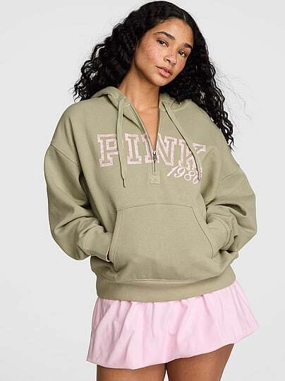 Pink Campus Fleece™ Half-zip Hoodie - Green