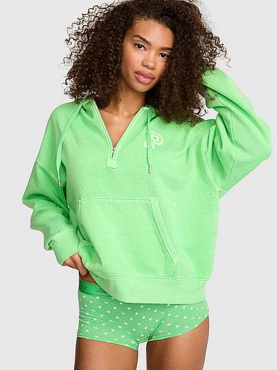 Pink Campus Fleece™ Half-zip Hoodie - Green