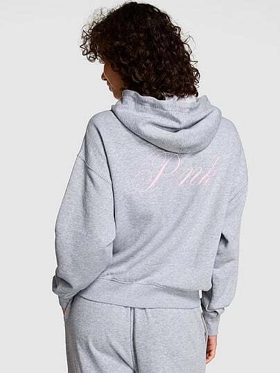 Pink Campus Fleece™ Half-zip Hoodie - Grey