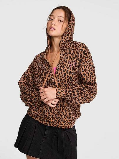 Pink Campus Fleece™ Half-zip Hoodie - Print