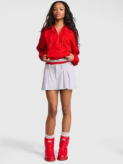 Pink Campus Fleece™ Half-zip Hoodie - Red