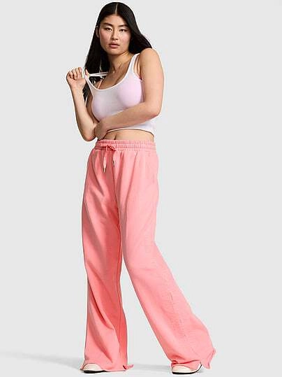 Pink Campus Fleece™ Wide-leg Split-hem Sweatpants - Pink
