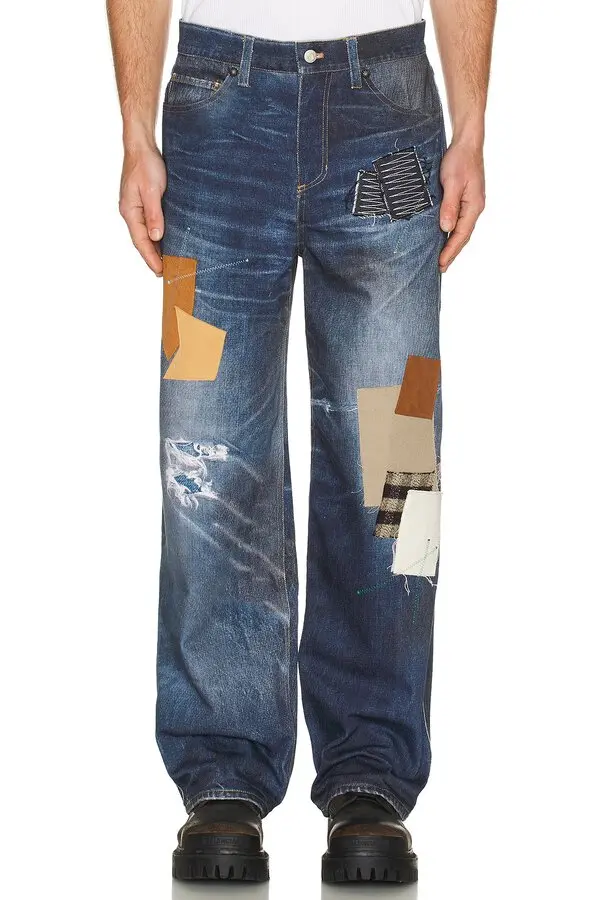 Andersson Bell Patchwork Printed Denim Jeans
