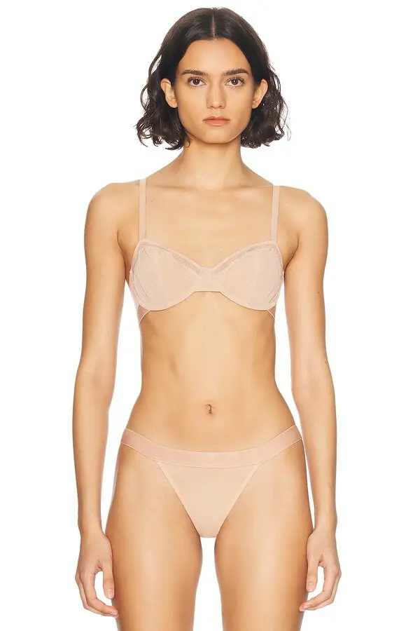 NEGATIVE UNDERWEAR Sieve Balconette Bra In Nude - Buff