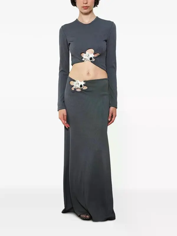 Christopher Esber Trio Stone Maxi Skirt - Grey