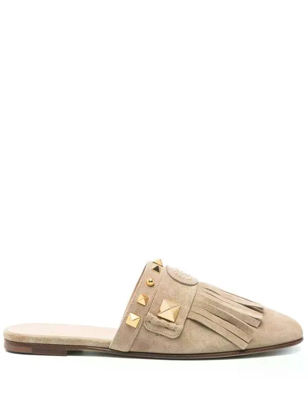 Valentino Garavani Vlogo Leather Slippers