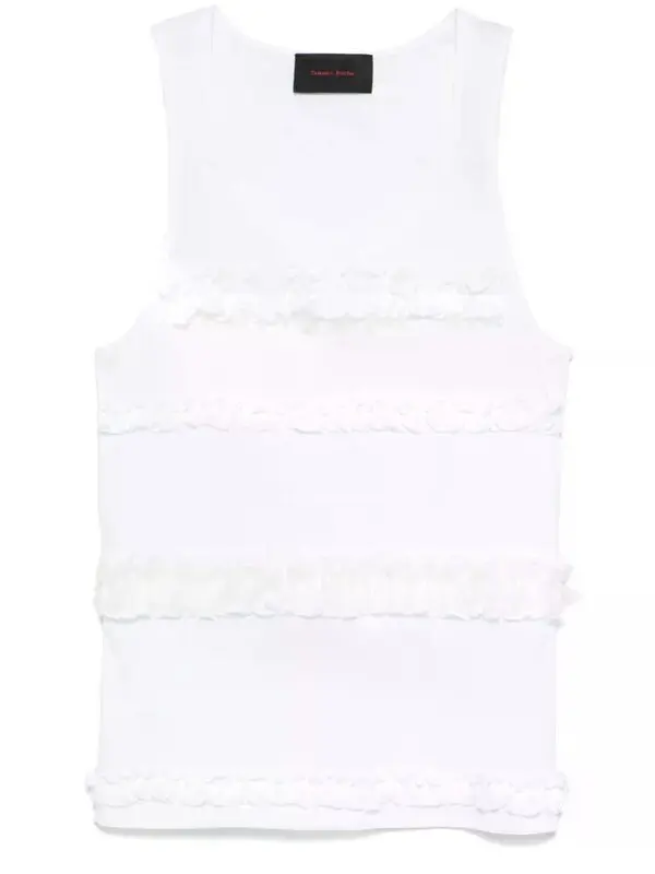 Simone Rocha Ruffle Frill Tank Top - White