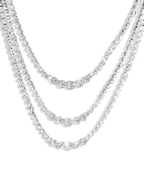HZMER JEWELLERY Crystal-embellished Necklace - Silver
