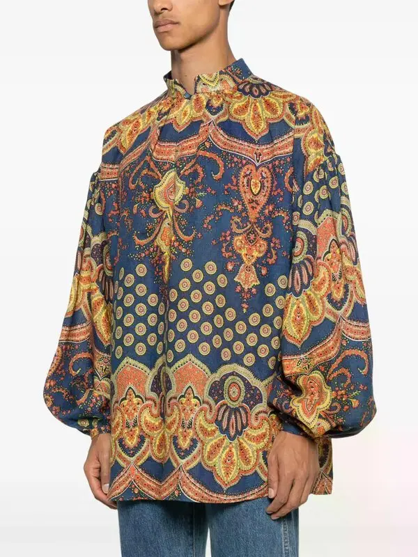 Valentino Garavani Lino Voyage Imaginaire Linen Shirt