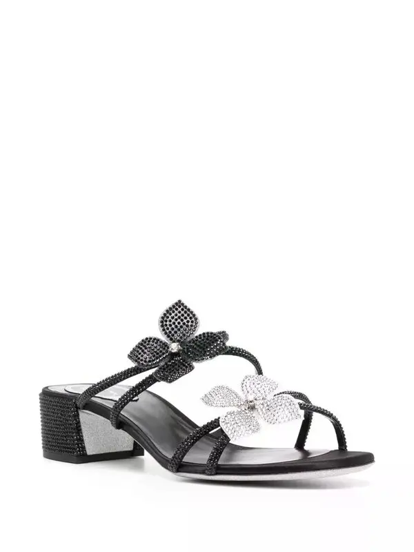 Rene Caovilla Crystal-embellished Sandals - Black