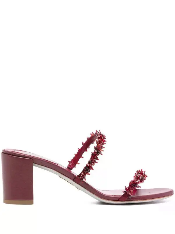 Rene Caovilla Bead Embellishment Sandals - Red
