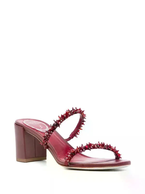 Rene Caovilla Bead Embellishment Sandals - Red