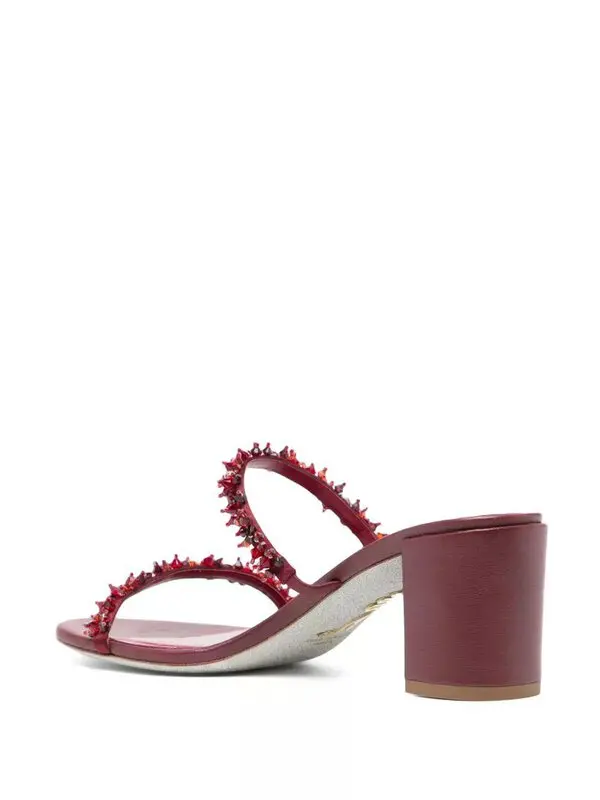 Rene Caovilla Bead Embellishment Sandals - Red