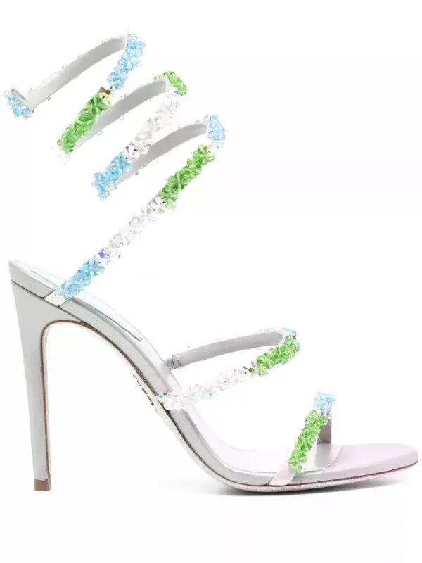 Rene Caovilla Crystal Embellished Sandals - Grey