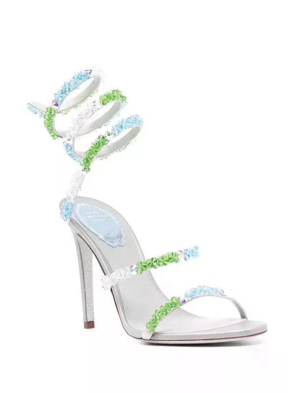 Rene Caovilla Crystal Embellished Sandals - Grey