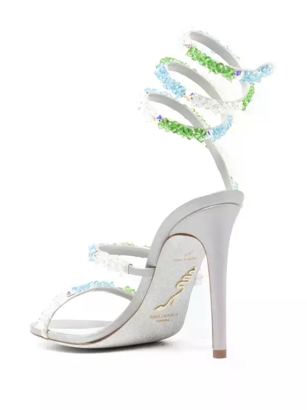 Rene Caovilla Crystal Embellished Sandals - Grey
