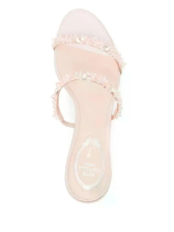 Rene Caovilla Bead Embellished Sandals - Neutrals