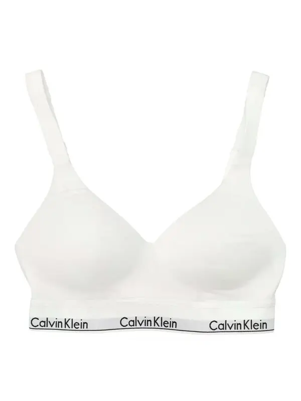 Calvin Klein Logo Bra - White