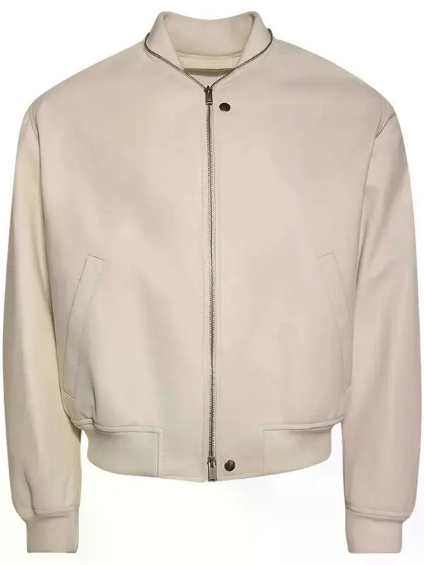 JIL SANDER Leather Bomber Jacket
