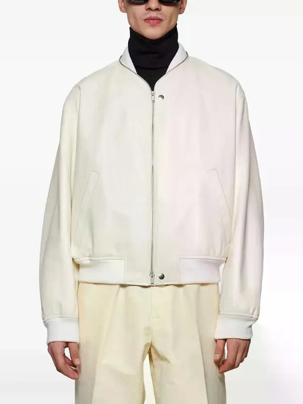 JIL SANDER Leather Bomber Jacket