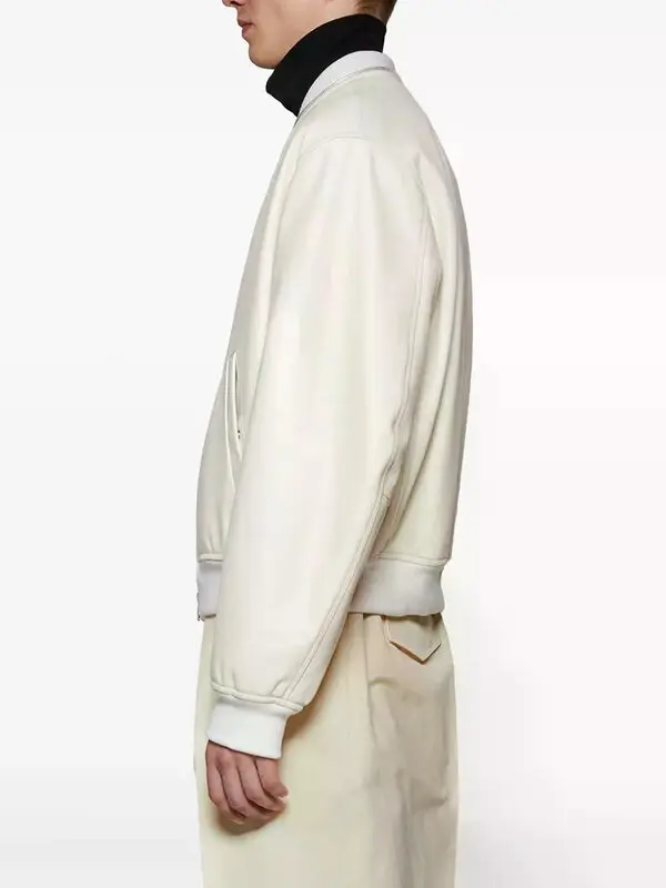 JIL SANDER Leather Bomber Jacket