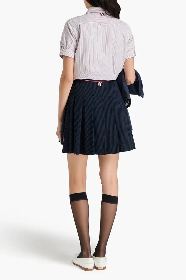 Thom Browne Pleated Bouclé-tweed Mini Skirt