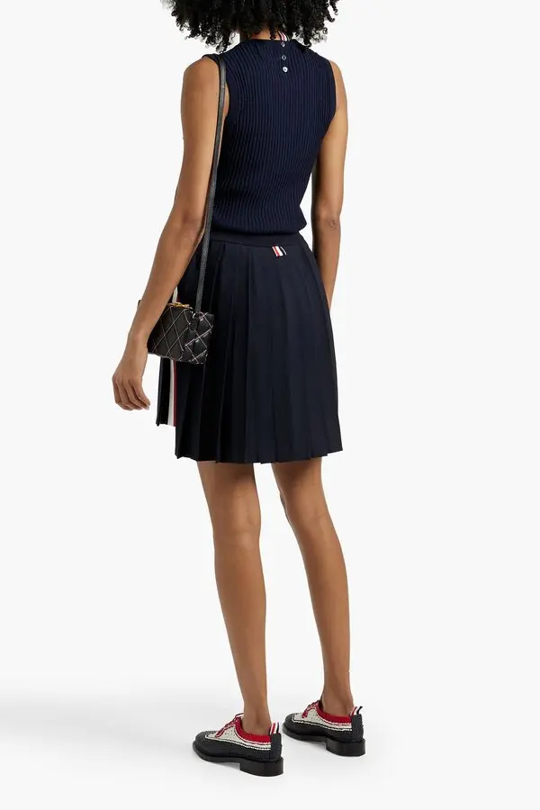 Thom Browne Pleated Mini Skirt - Midnight Blue