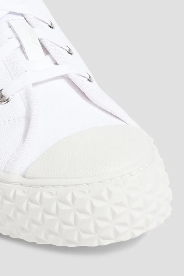 Thom Browne Collegiate Canvas Sneakers In White - 55% Off