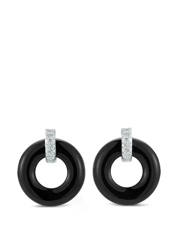 Mateo Door Knocker Donut Earrings - Black