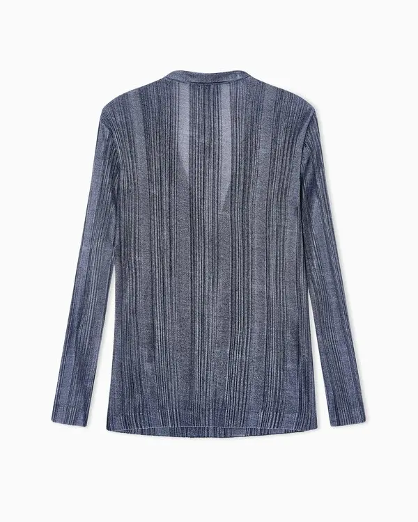 Giorgio Armani Single-breasted Two-tone Pleated Jersey Jacket - Grey