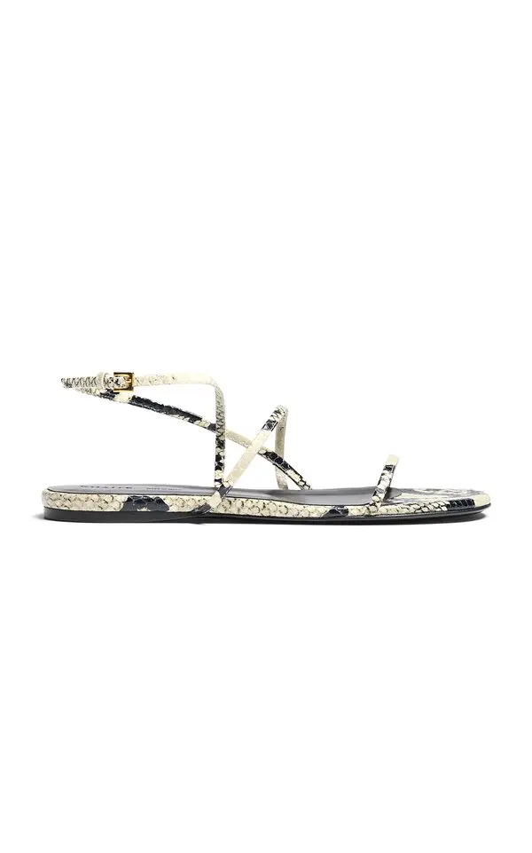Khaite Loop -effect Leather Sandals - Snakeskin