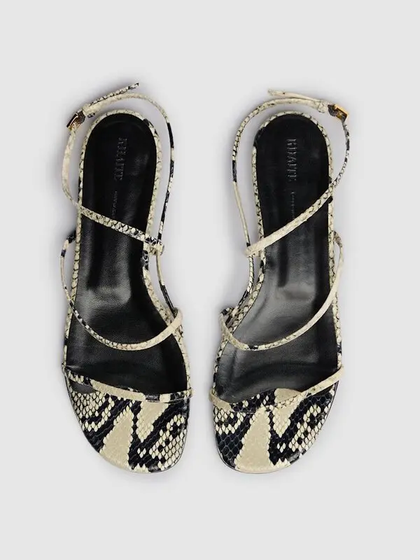 Khaite Loop -effect Leather Sandals - Snakeskin