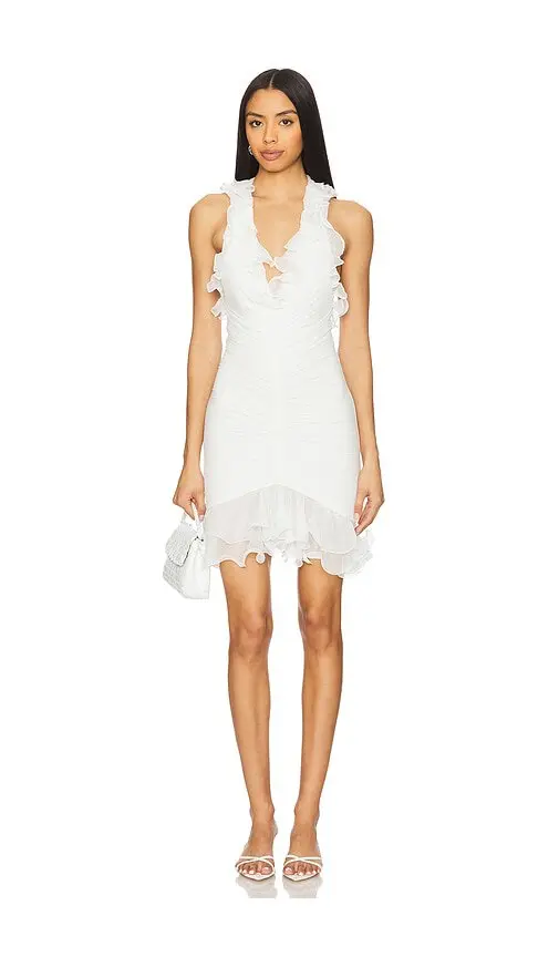 PatBO Plunge Mini Dress - White