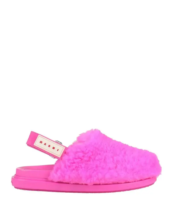 Marni Mules & Clogs Shearling, Leather - Pink