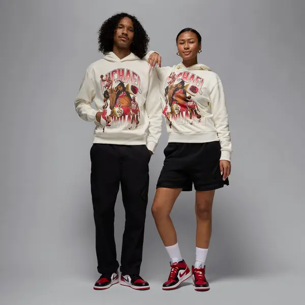 Jordan Flight Fleece Graphic Pullover Hoodie In White 25% Off