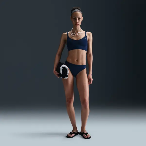 Nike Effortless Essential V-neck Midkini - Blue