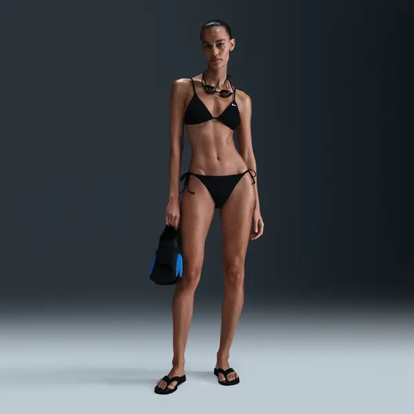 Nike Effortless Essential Tie String Bikini Bottom - Black
