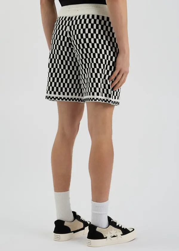 Amiri Checked Intarsia Wool-blend Shorts