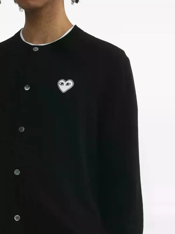 Play Comme Des Garcon Heart-appliqué Cardigan - Black