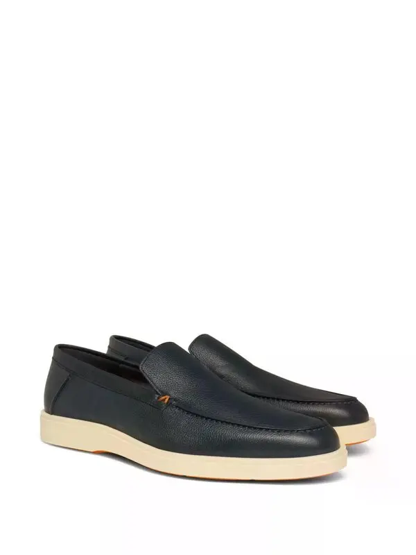 Santoni Leather Loafers - Blue