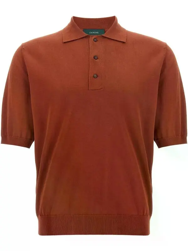 ZANONE Cotton Polo Shirt - Brown