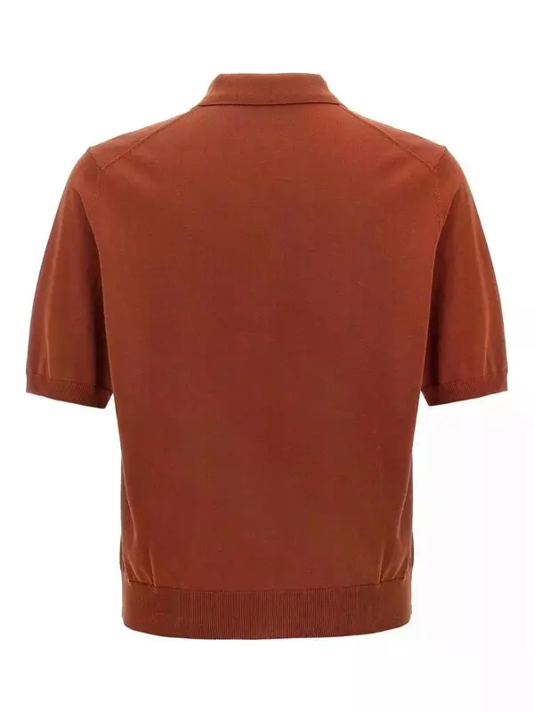 ZANONE Cotton Polo Shirt - Brown