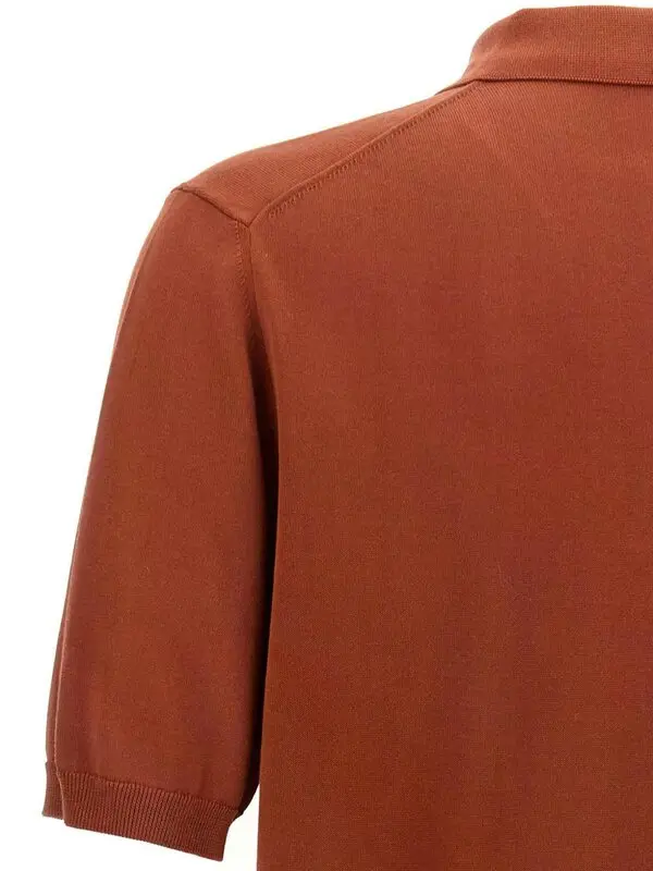 ZANONE Cotton Polo Shirt - Brown