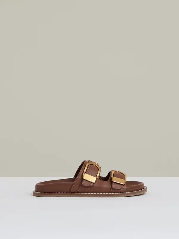 REISS Ella Leather Buckled Sandals