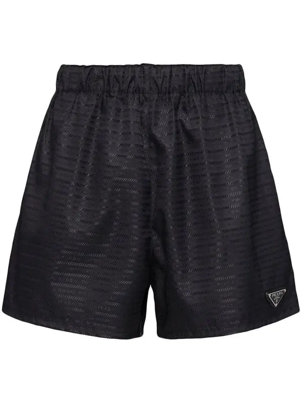 Prada Re-nylon Logo Stripe Shorts